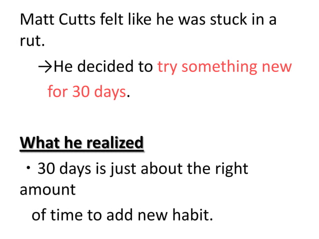 Try something new for 30 days | PPT