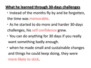 Try something new for 30 days | PPT