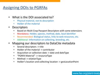 Assigning Digital Object Identifiers (DOIs) to Plant Genetic Resources ...