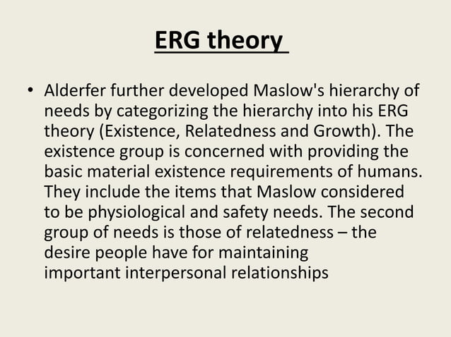 ERG theory | PPTX | Science