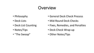 Deck checks by kush singhal | PPT