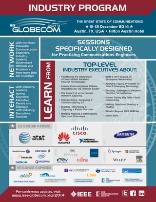 IEEE GLOBECOM'14 Industry Program | PDF