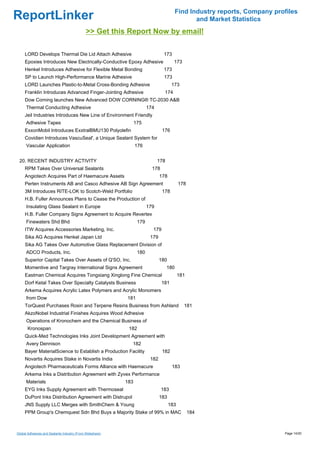 Global Adhesives and Sealants Industry | PDF