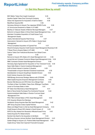 Global Asset Management Industry | PDF