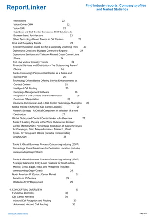 Global Call Centers Industry | PDF