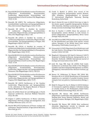 Global Checklist of Sparganophilus Species (Annelida: Clitellata ...