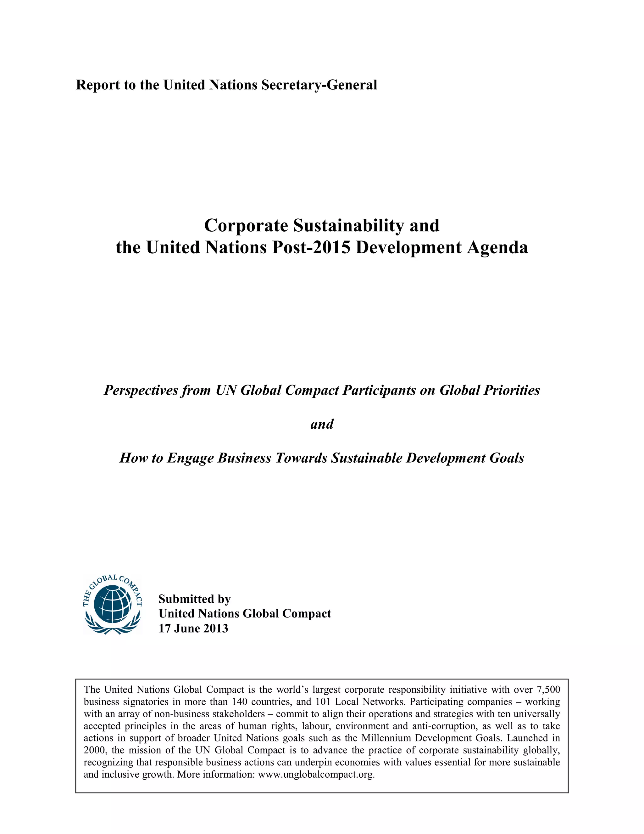 Global compact-report-1 | PDF