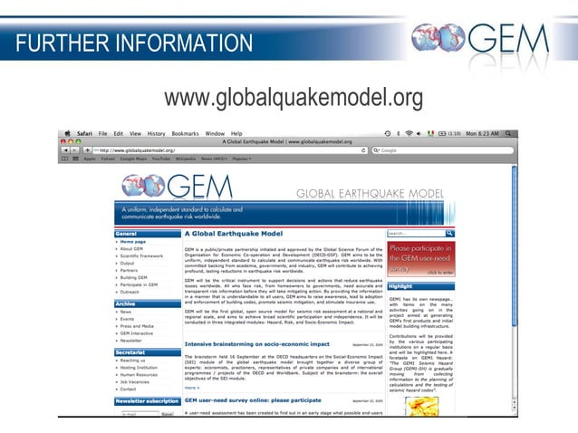 Global Earthquake Model: Calculating and Communicating Seismic Risk | PPT