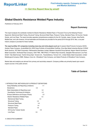 Global Electric Resistance Welded Pipes Industry | PDF