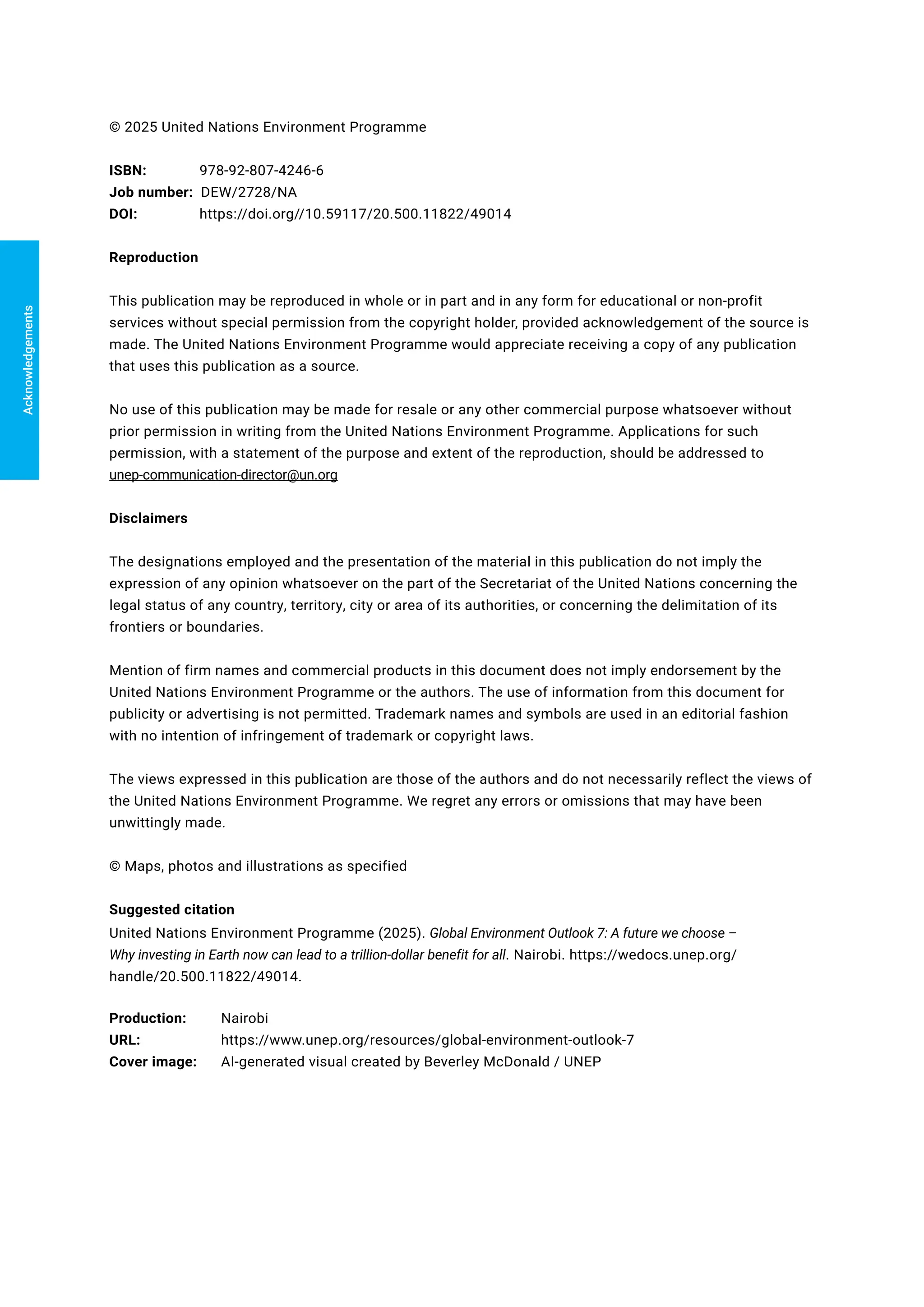 UNEP Global Environment Outlook_7 - Full Report | PDF