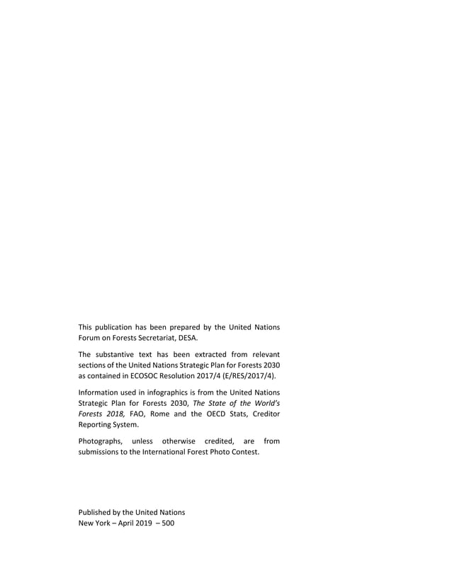 UNITED NATIONS STRATEGIC PLAN FOR FORESTS 2030 | PDF | Environment ...