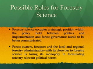 Global forest-governance-bringing-forestry-science-back-in | PPT
