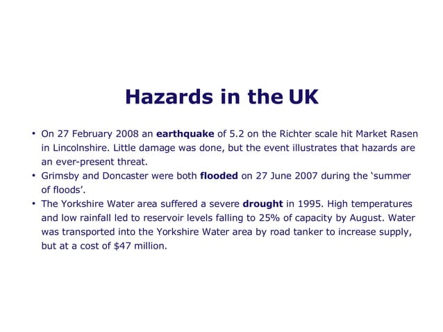 Global Hazards Patterns | PPT | Science
