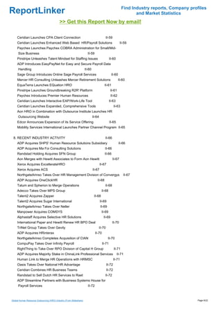 Global Human Resource Outsourcing (HRO) Industry | PDF