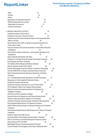 Global Industrial Fasteners Industry | PDF | Mergers and Acquisitions ...