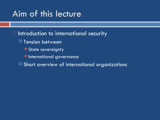 Global Issues - International Security | PPT