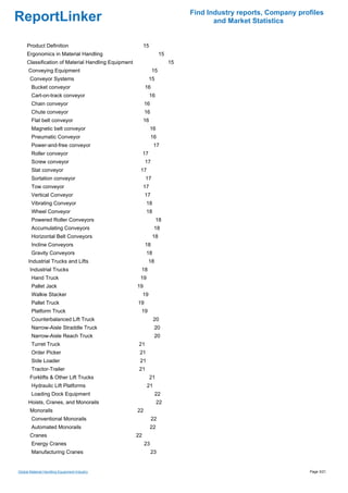 Global Material Handling Equipment Industry | PDF