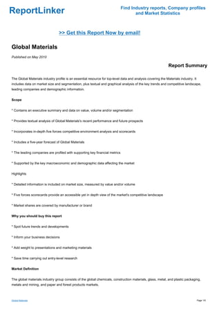 Global Materials | PDF