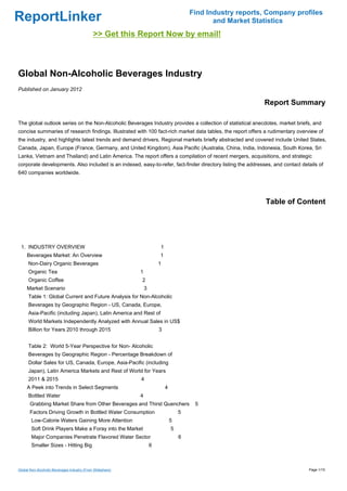 Global Non-Alcoholic Beverages Industry | PDF