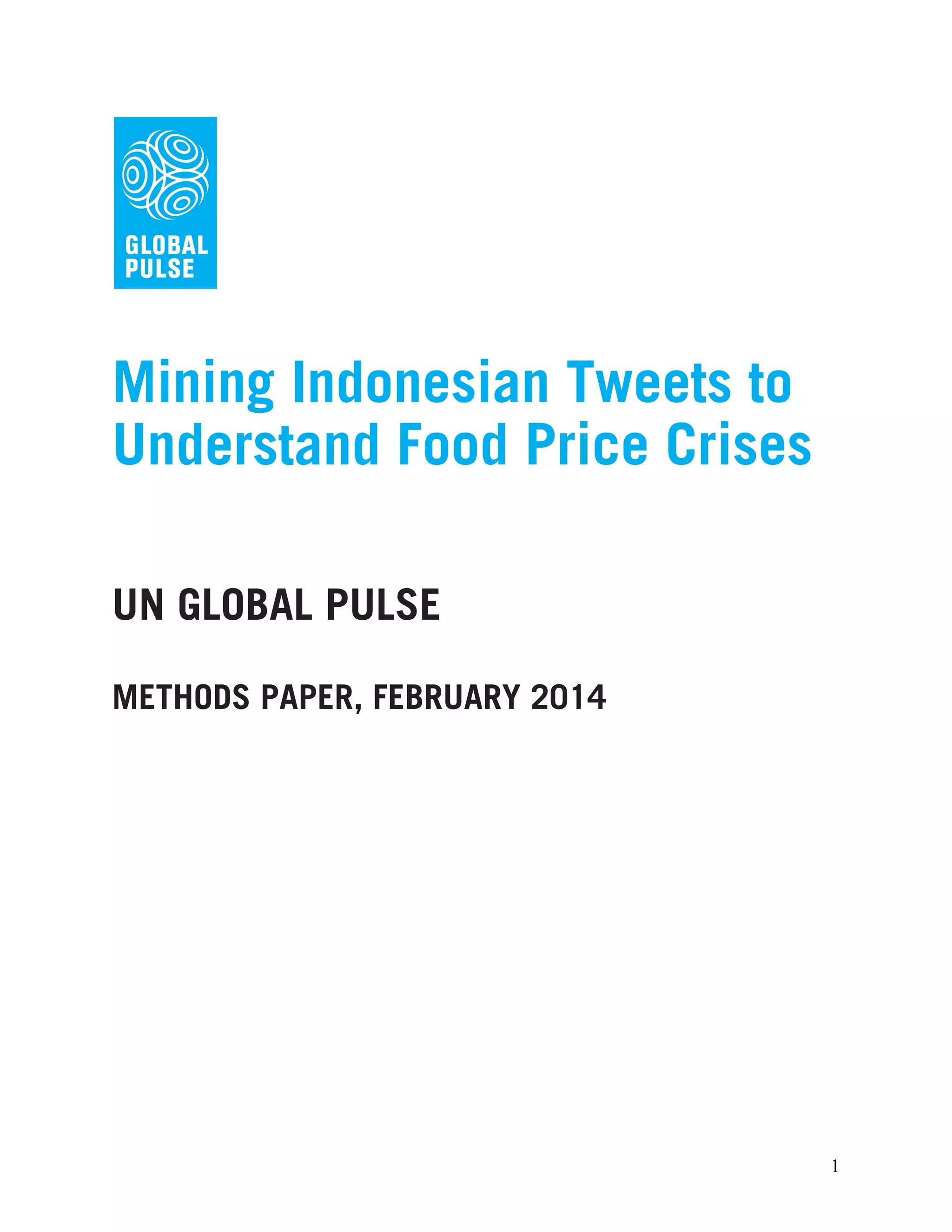 Global Pulse: Mining Indonesian Tweets to Understand Food Price Crises copy | PDF | Internet ...