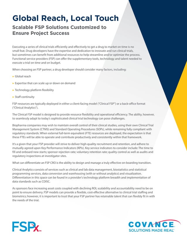 FSP Services: Global Reach, Local Touch | PDF | Pharmaceutical Industry ...