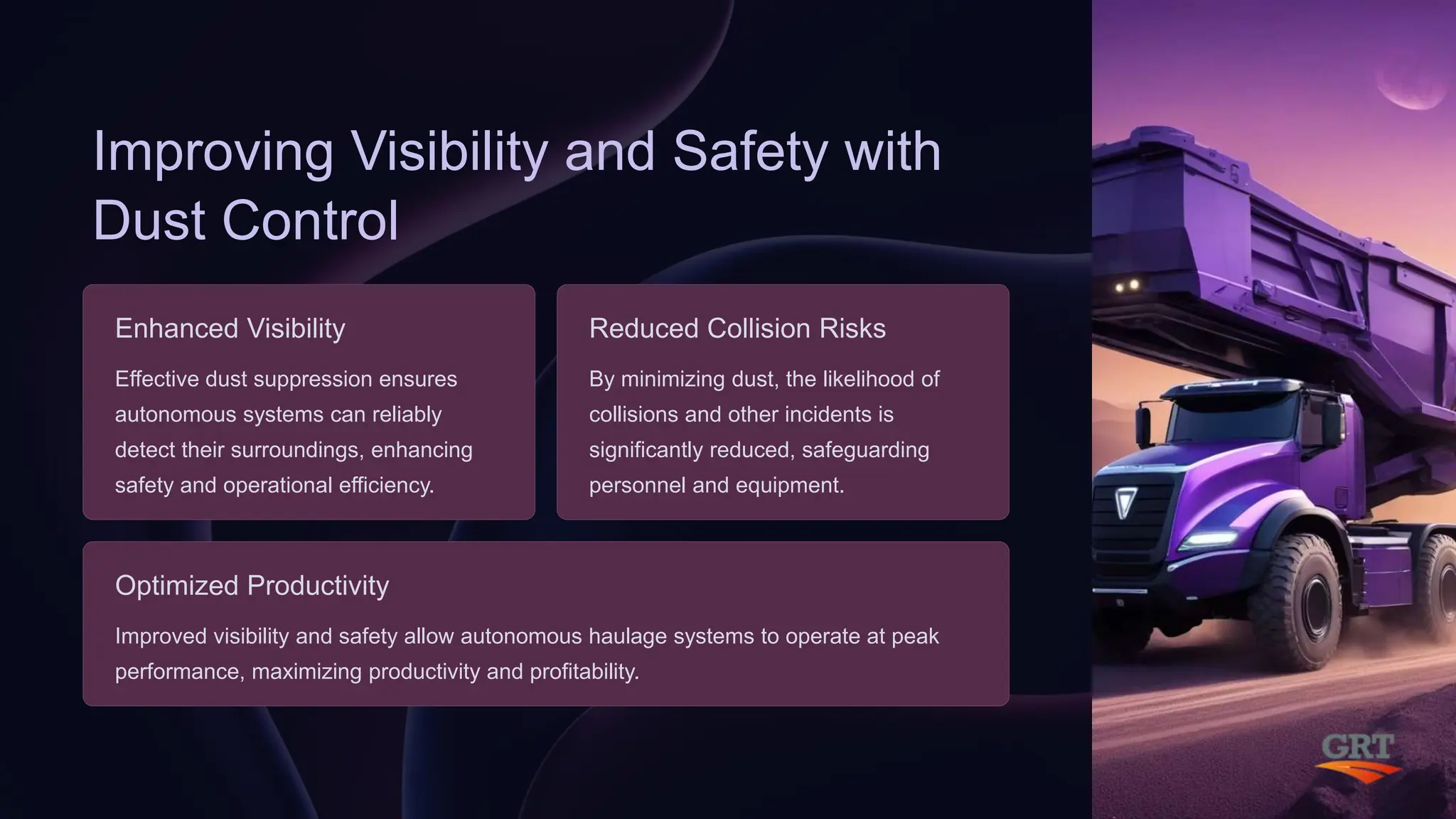 Dust Suppression on Autonomous Mines & Haulage Systems | PPTX | Logistics | Business