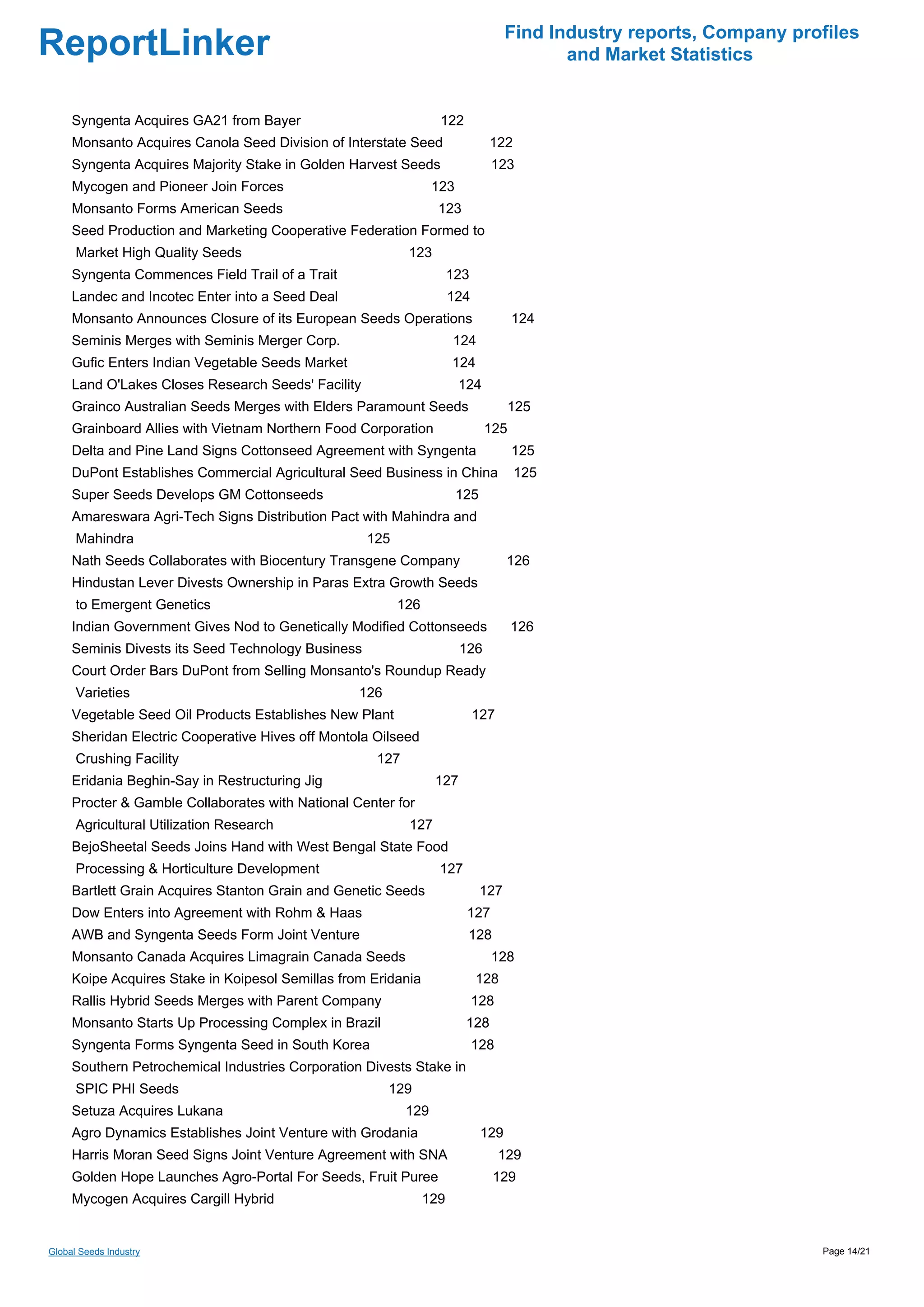 Global Seeds Industry | PDF