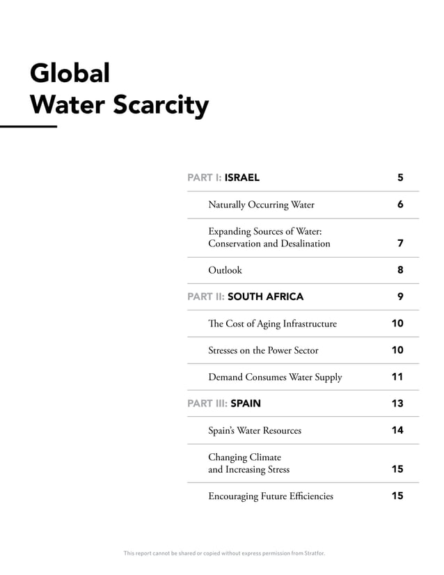 Global Water Scarcity: A Stratfor Report | PDF