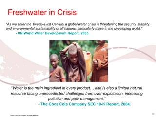 Global Water Stewardship and the Coca-cola Company | PPT