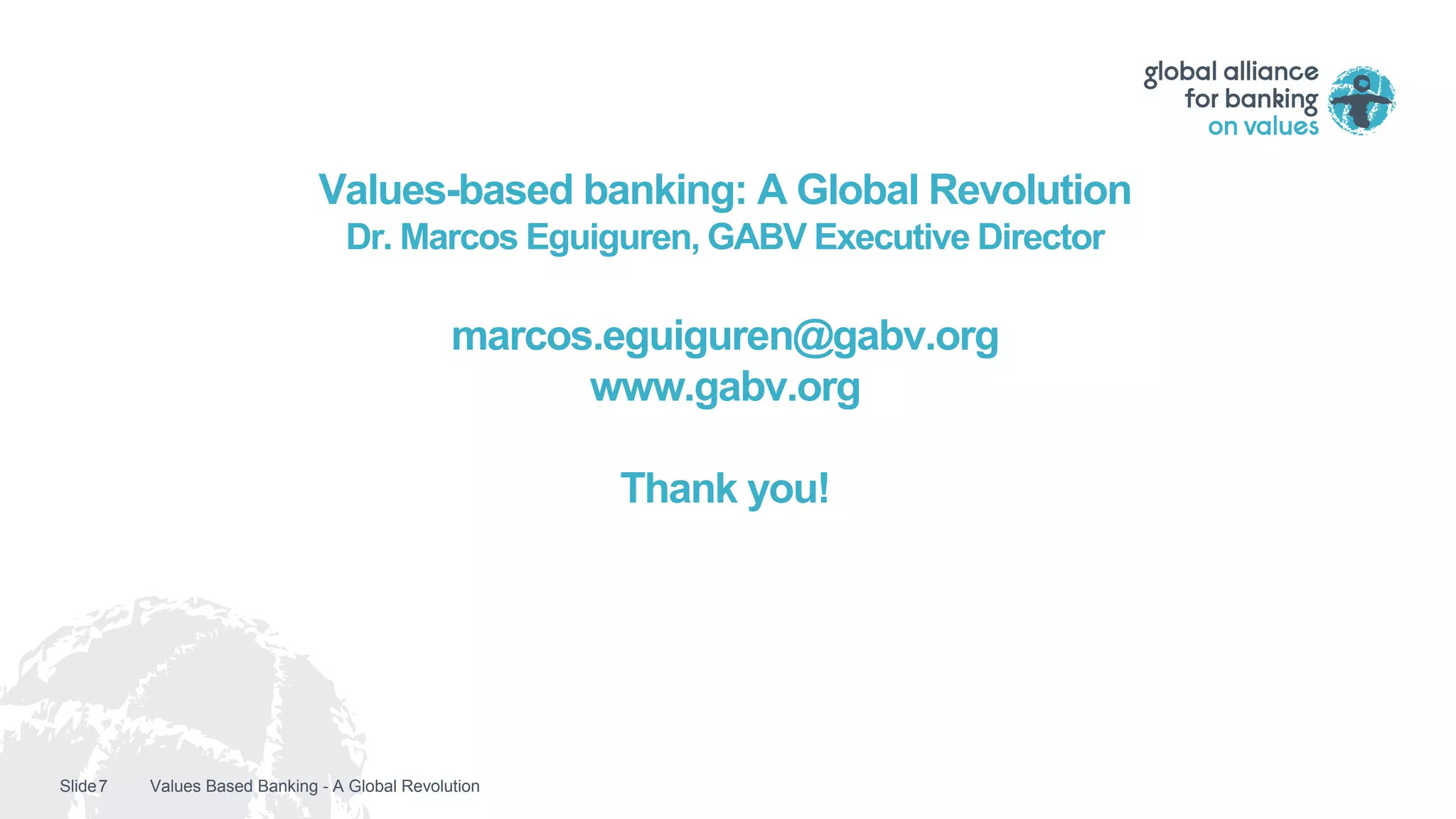 Values-Based Banking: A Global Revolution | PPT