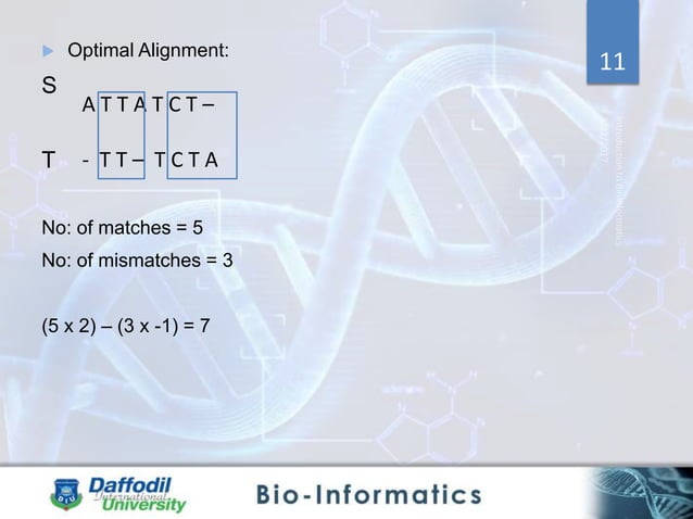 Global and local alignment (bioinformatics) | PPTX