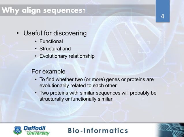 Global and local alignment (bioinformatics) | PPTX
