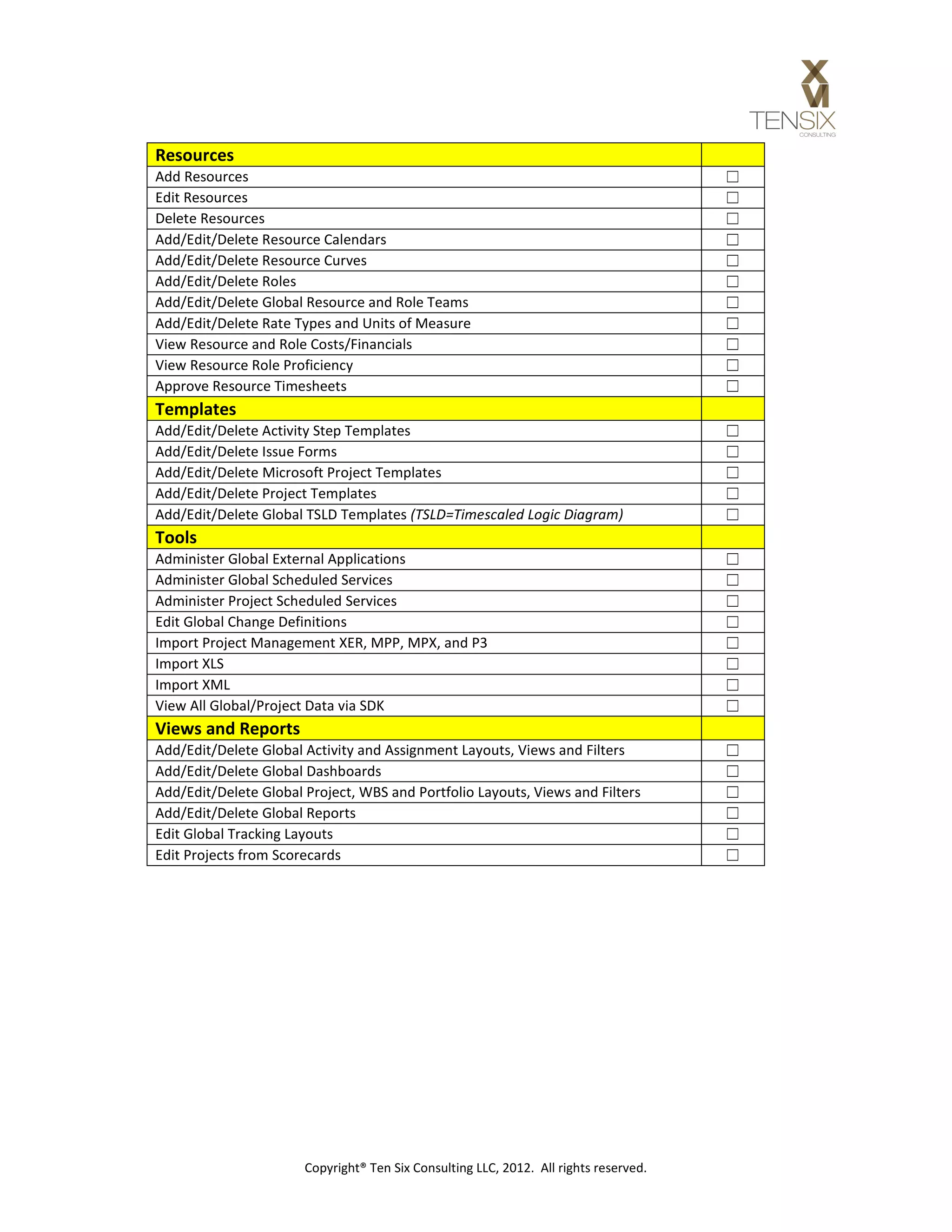 Primavera P6 EPPM Global and project security profile settings ...