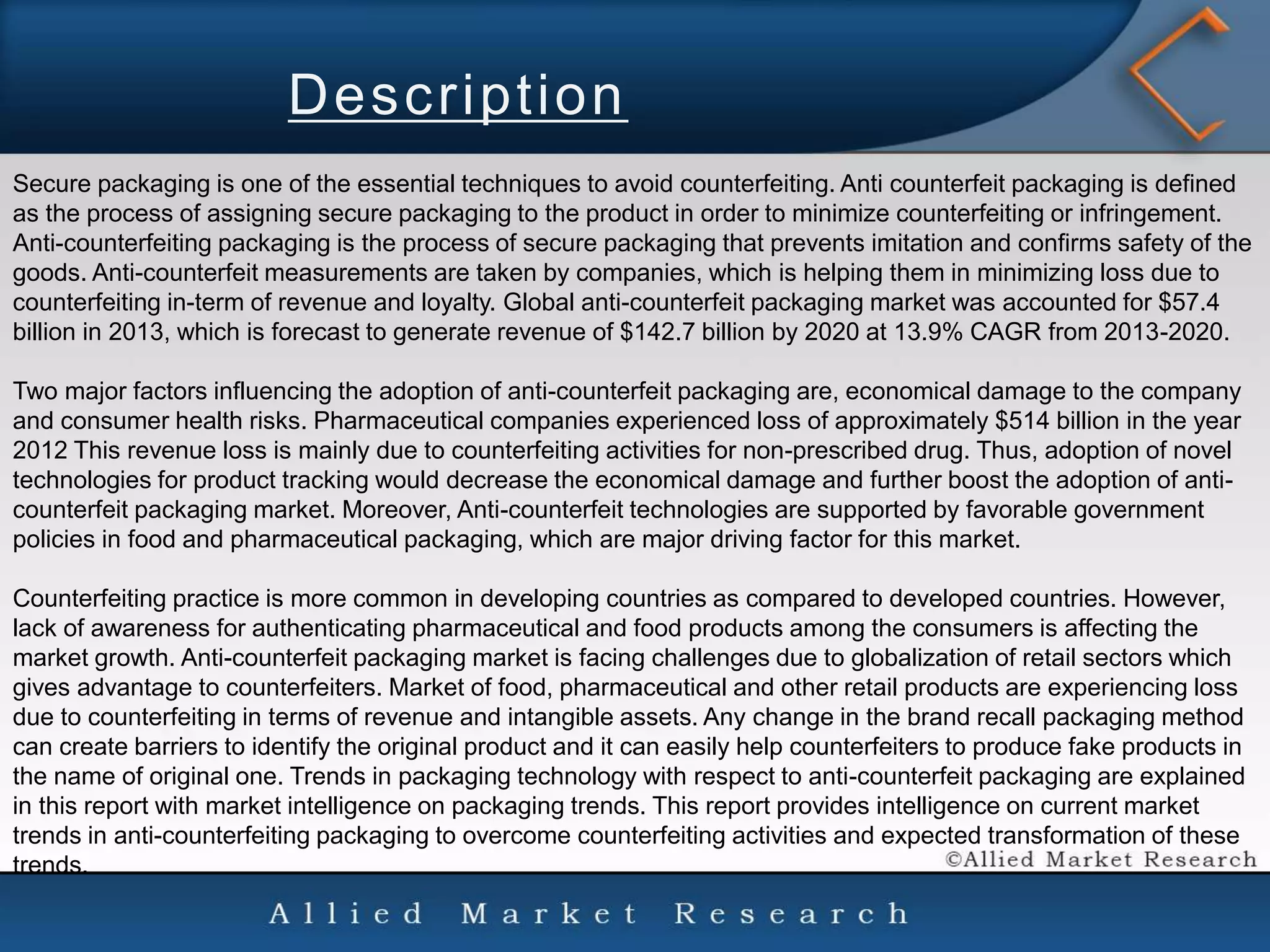 Global Anti Counterfeit Packaging Market | PPTX