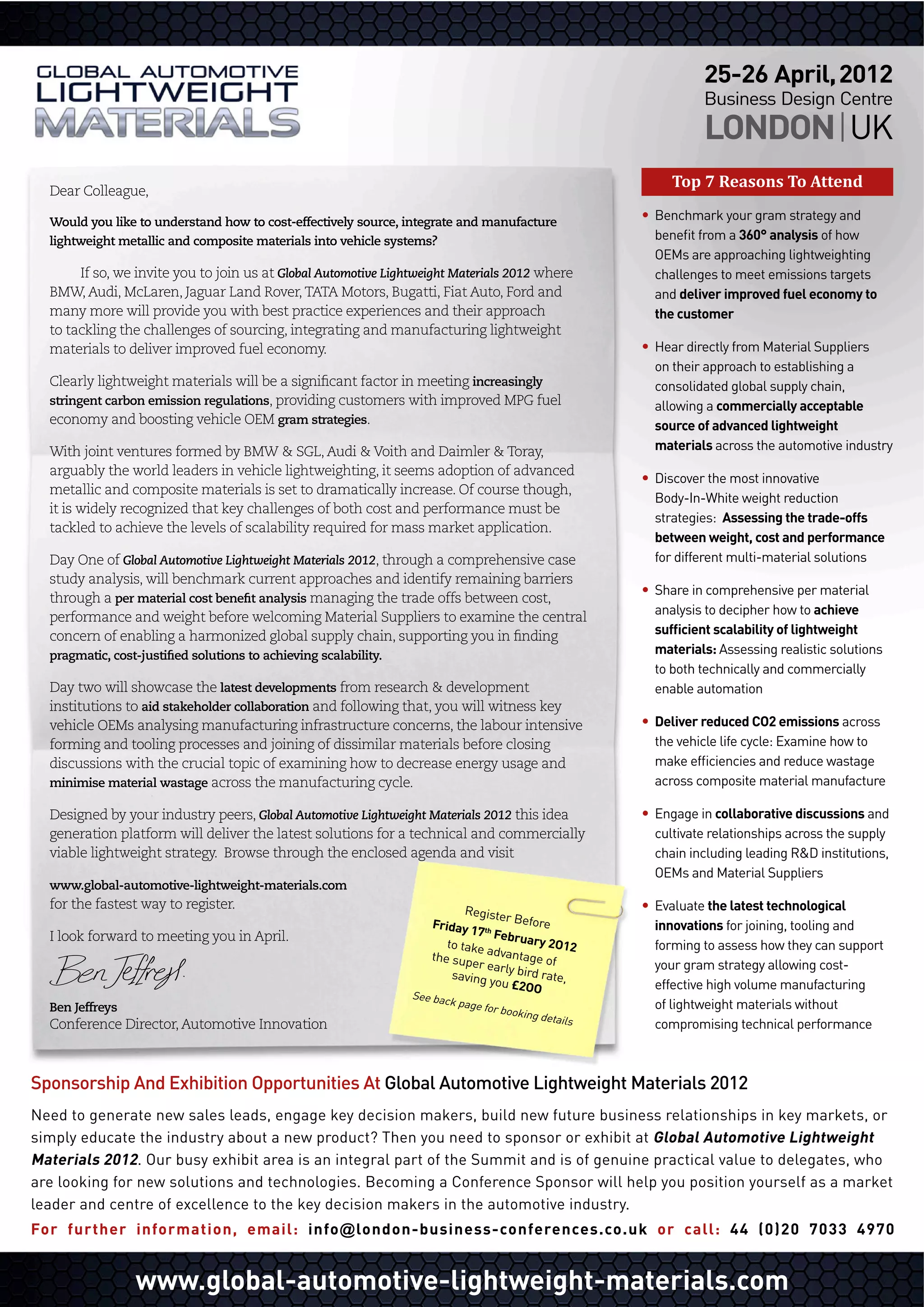 Global Automotive Lightweight Materials Brochure | PDF