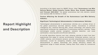 Autonomous Last Mile Delivery Market PPT 2024: Size, Growth, Demand and Forecast till 2032 | PPT