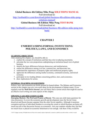 Global business 4th edition mike peng solutions manual | PDF