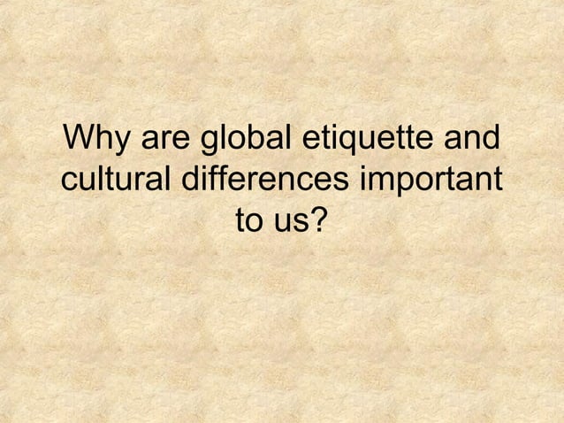 Global business etiquette | PDF