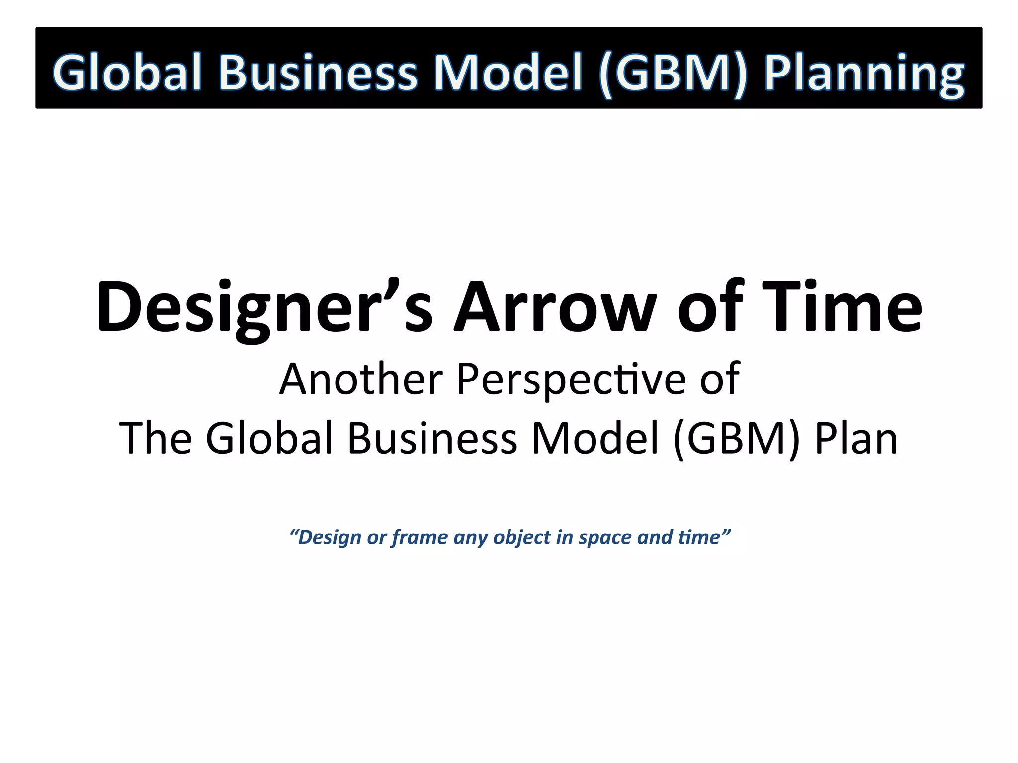 The Global Business Model (GBM) Plan for Improving Wellness of ...