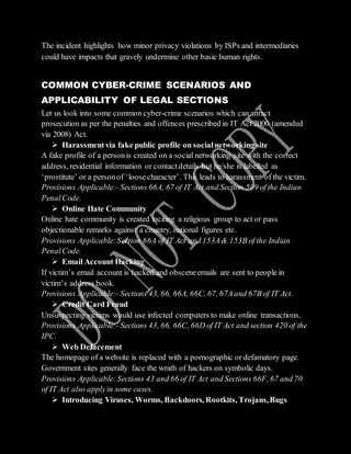 Cyber laws in India, An overview and relevant cases. | DOCX