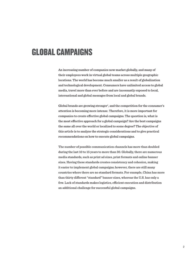 Global Marketing Campaign Strategy and Development | PDF