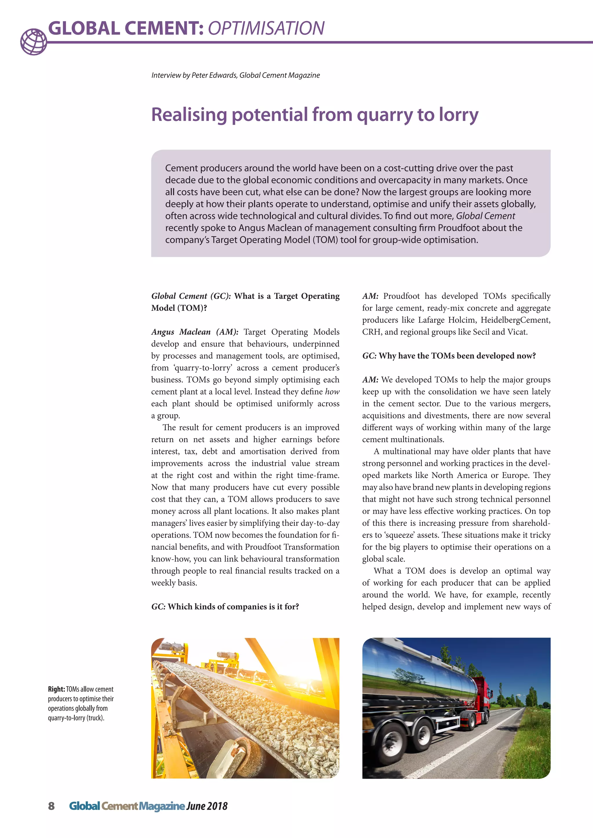 Global cement magazine TOM feature article June 2018 | PDF