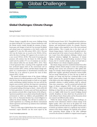 Isu of teh Global Challenges Climate Change | PDF