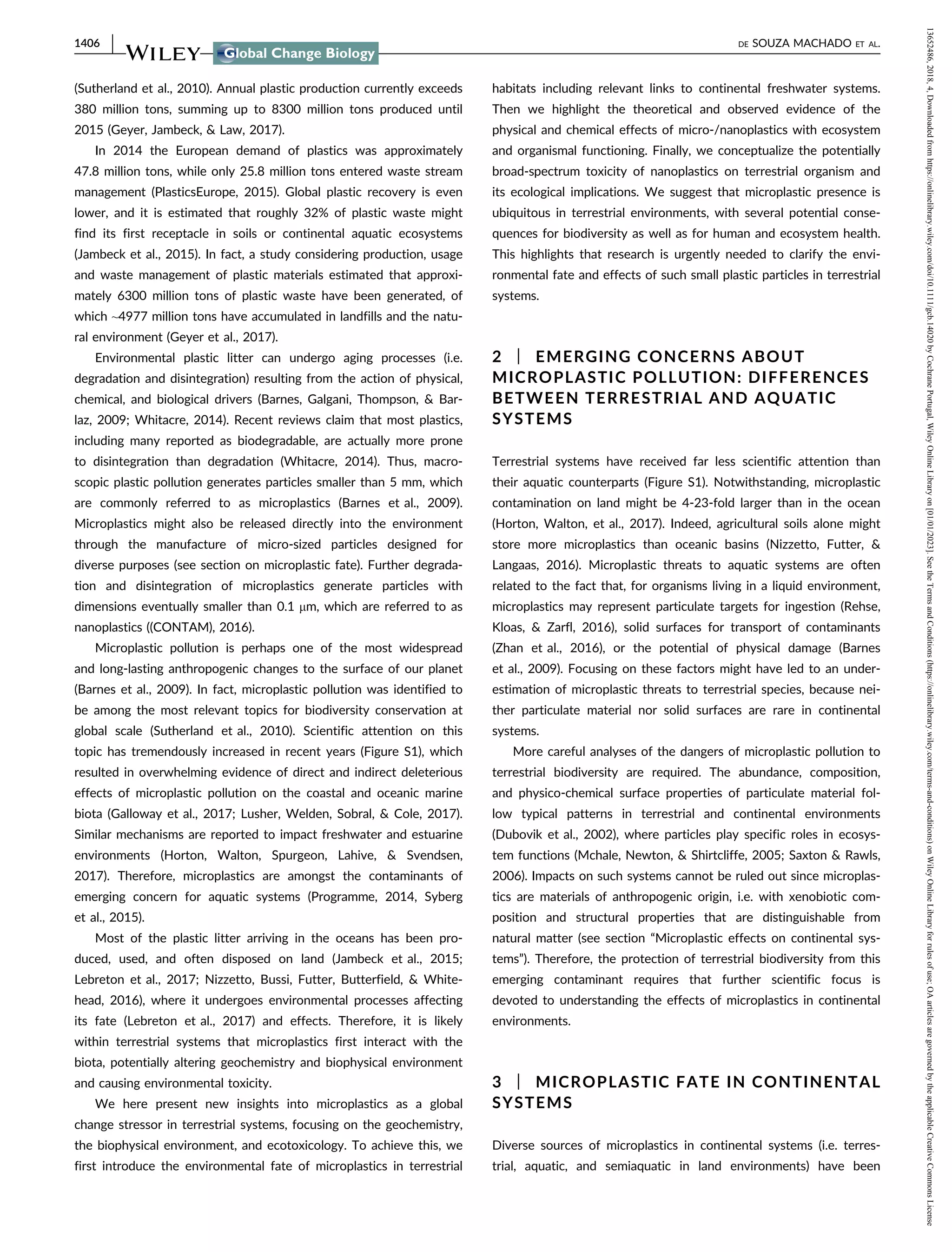 Microplastics as an emerging threat to terrestrial ecosystems | PDF