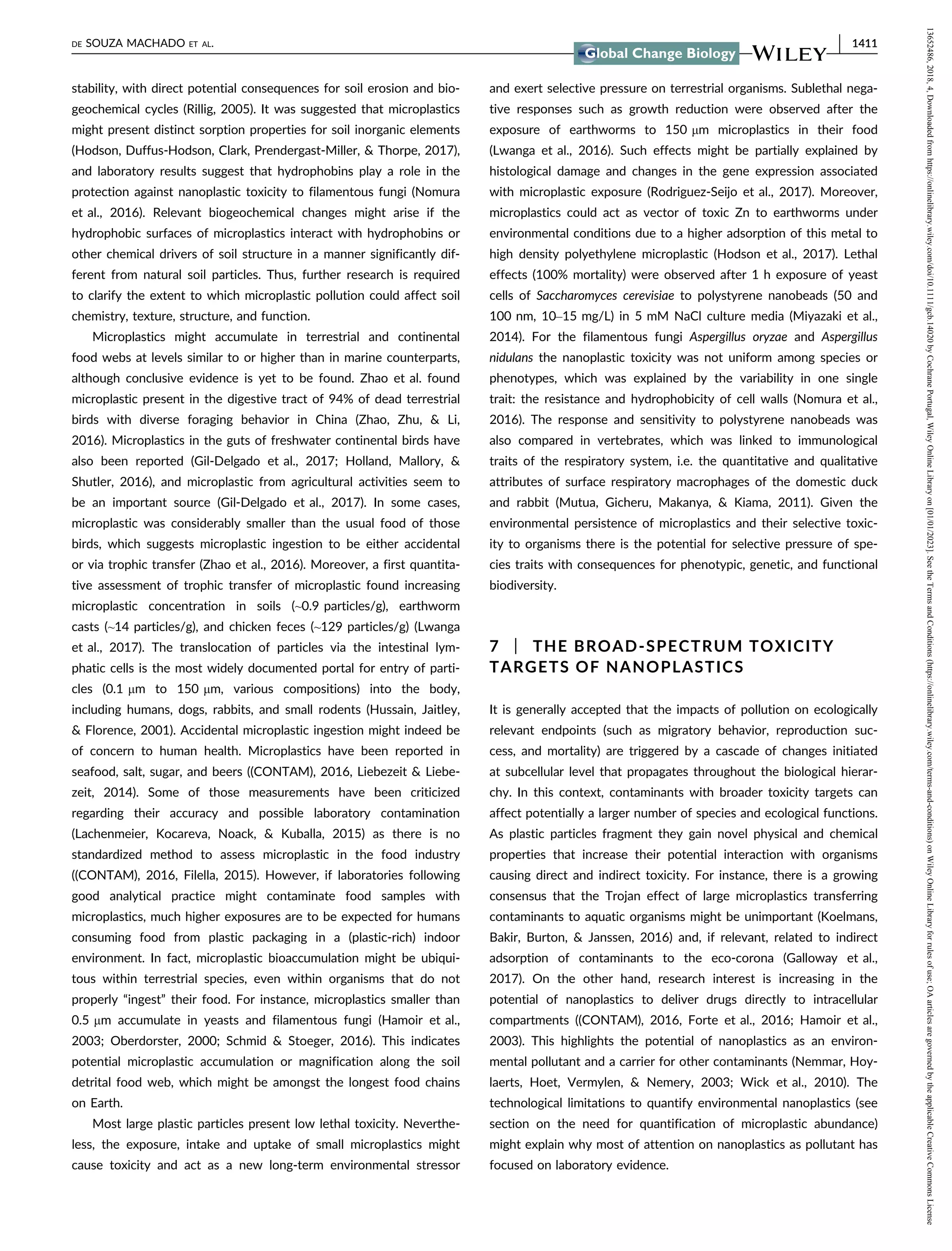 Microplastics As An Emerging Threat To Terrestrial Ecosystems Pdf