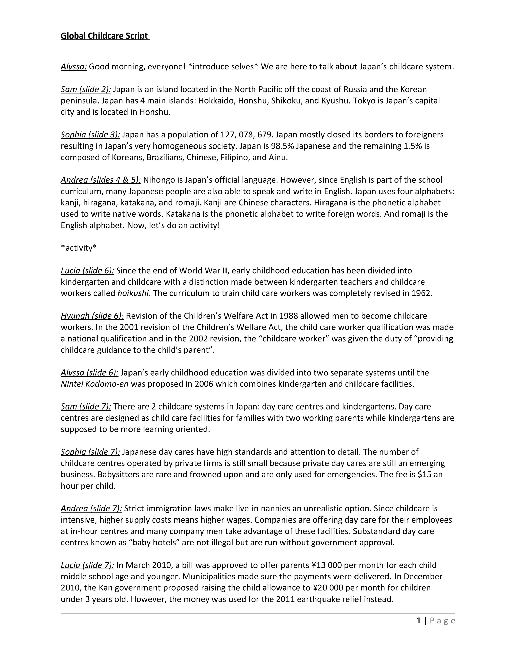 Global childcare script revision 3 (2) | DOC