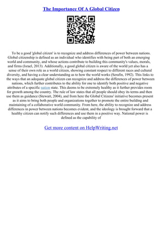 Global Citizen Essay | PDF