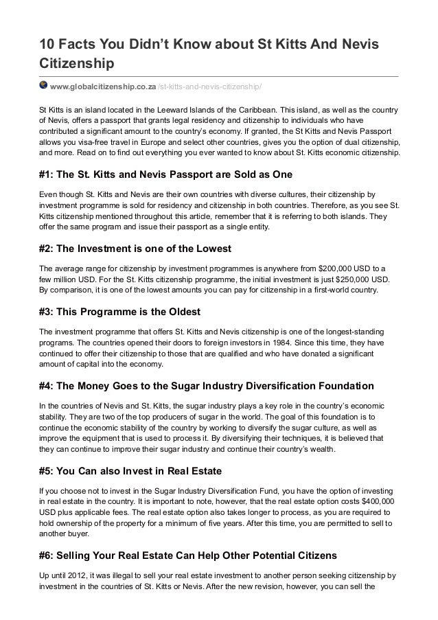 10 Facts You Didnt Know About St Kitts And Nevis Citizenship 