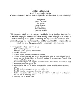 Global citizenship | DOCX | Adoption and Fostering | Parenting