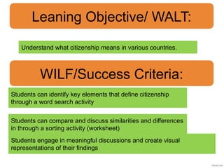 Global citizenship PPT- Lesson 1- Week 10- similarities and differences ...